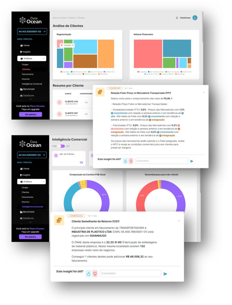 DataOcean para Comercial de Transportadoras DataOcean